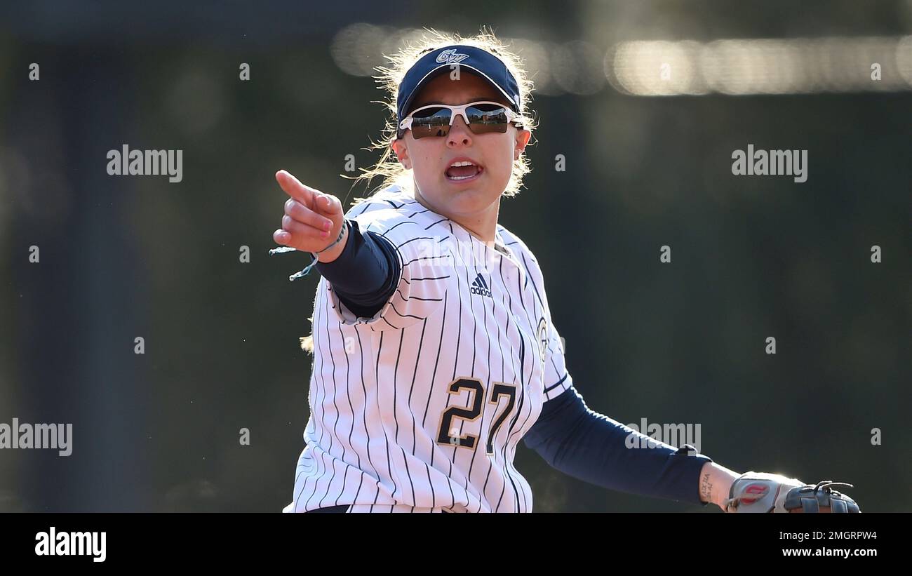 George Washington University's Hannah Eslick during an NCAA softball ...