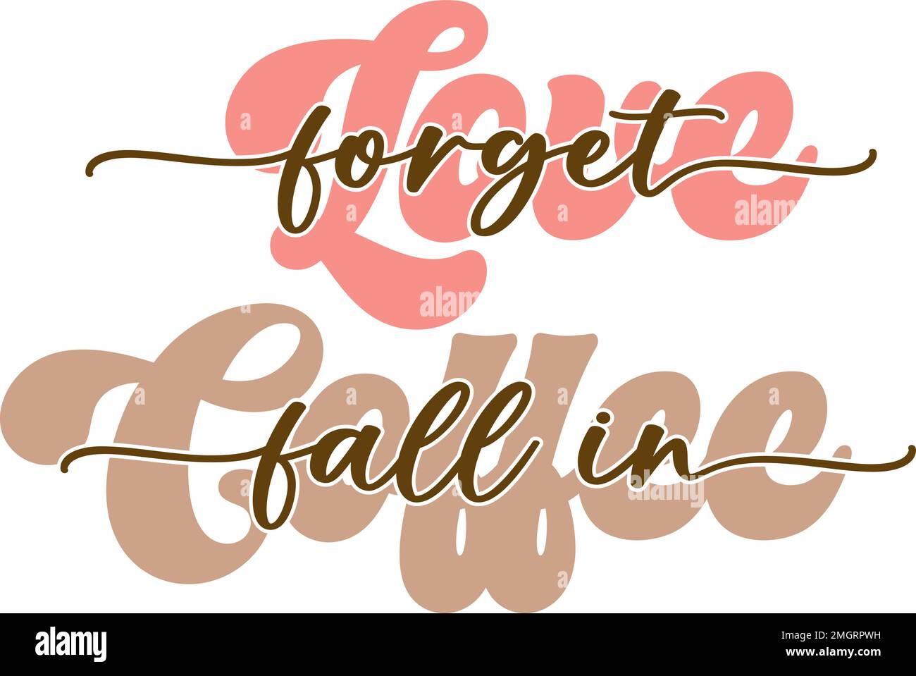 Coffee groovy quote in retro style. Vector on isolated background Stock ...