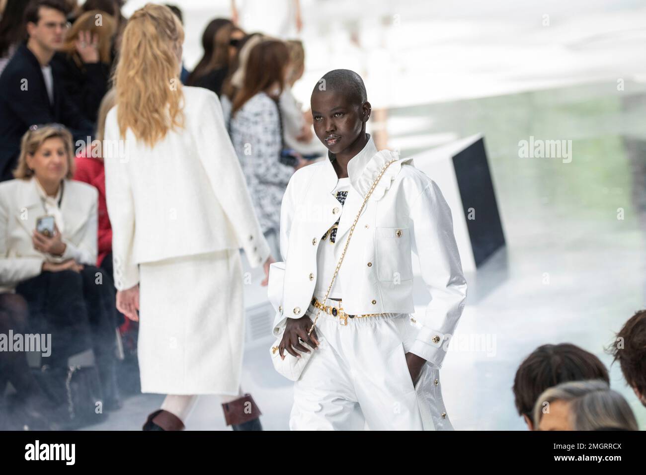 Model Adut Akech wears a creation for the Chanel fashion collection ...