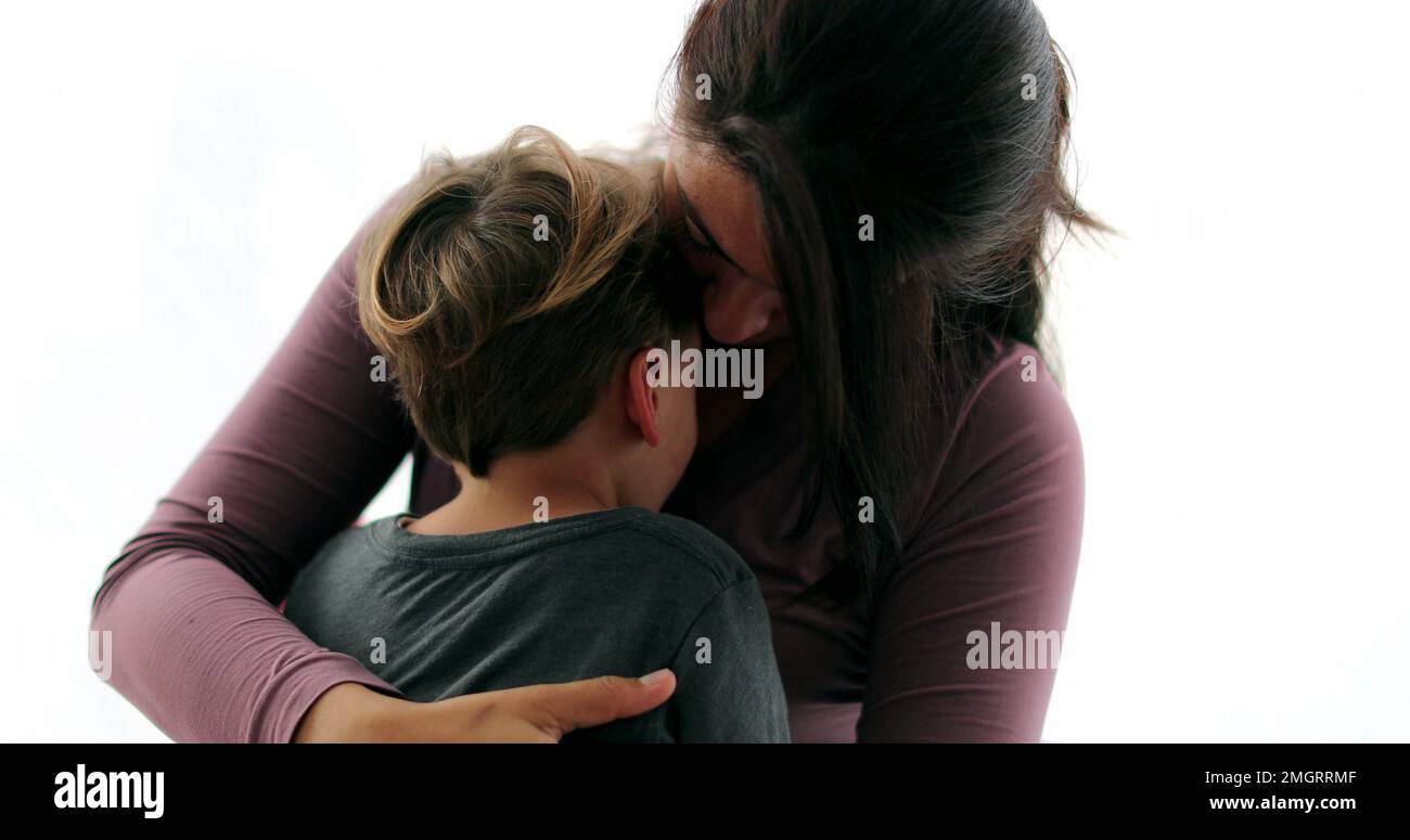 Tired child on mother lap in the verge of napping kid falling asleep ...