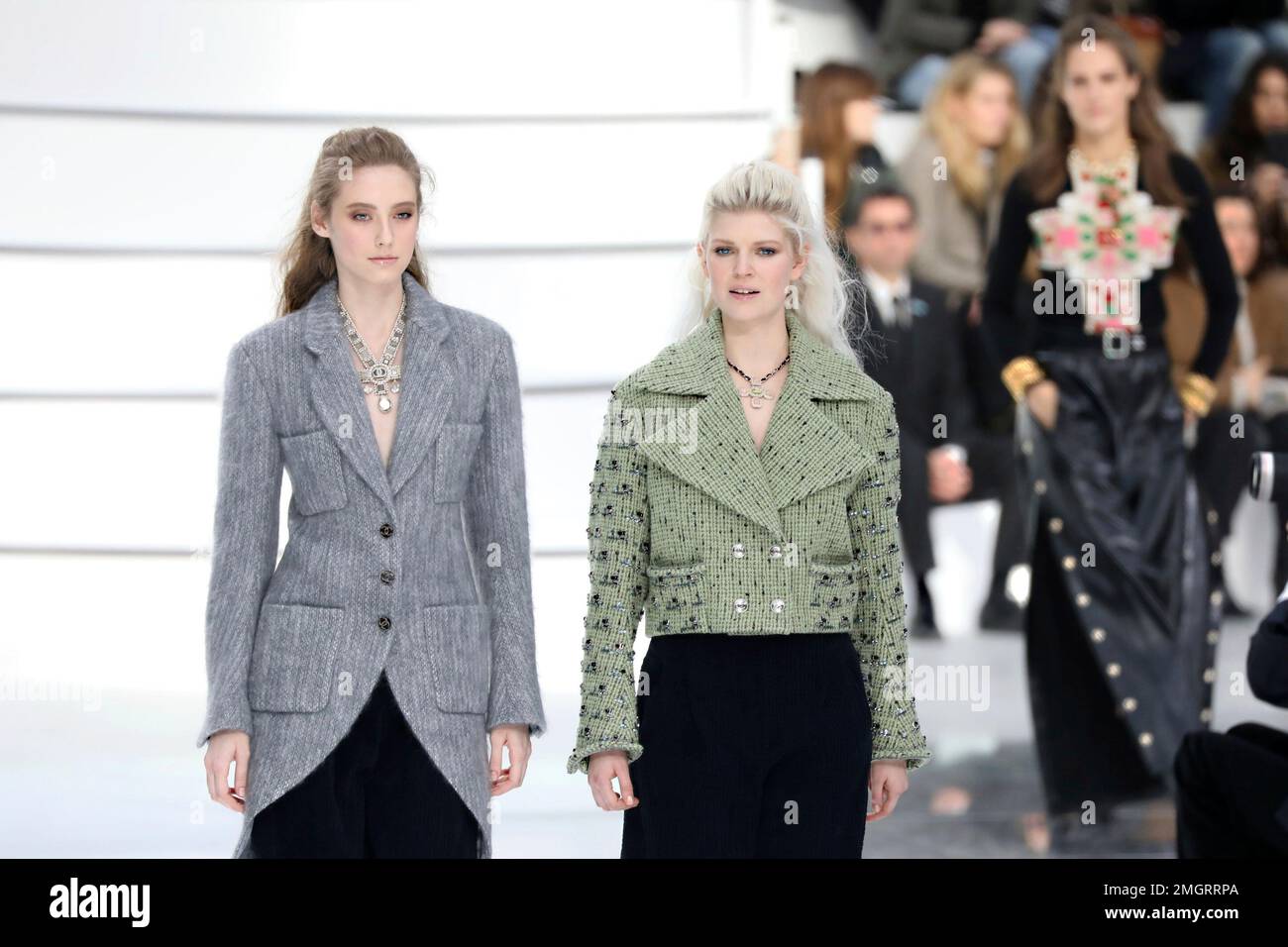 Models wear creations for the Chanel fashion collection during Women's ...