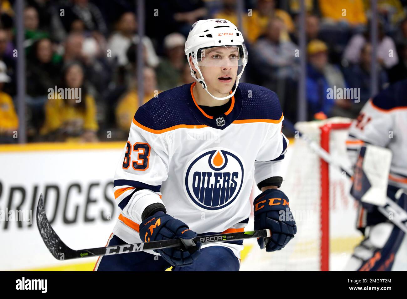 Edmonton Oilers defenseman Matt Benning plays against the Nashville ...