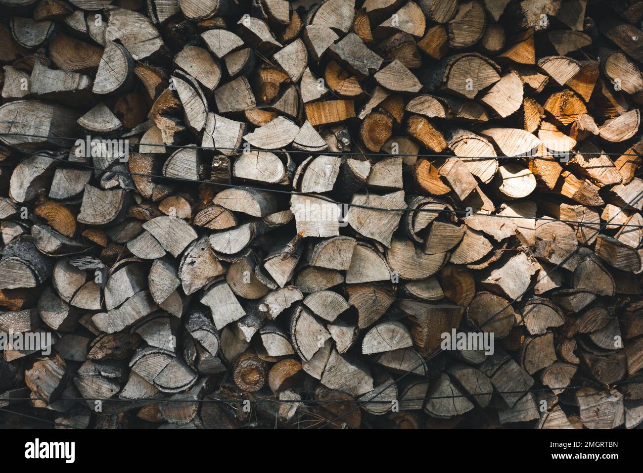 A closeup of stack of wood logs Stock Photo - Alamy