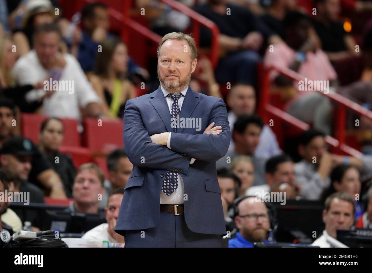 Milwaukee Bucks head coach Mike Budenholzer looks on during the second ...