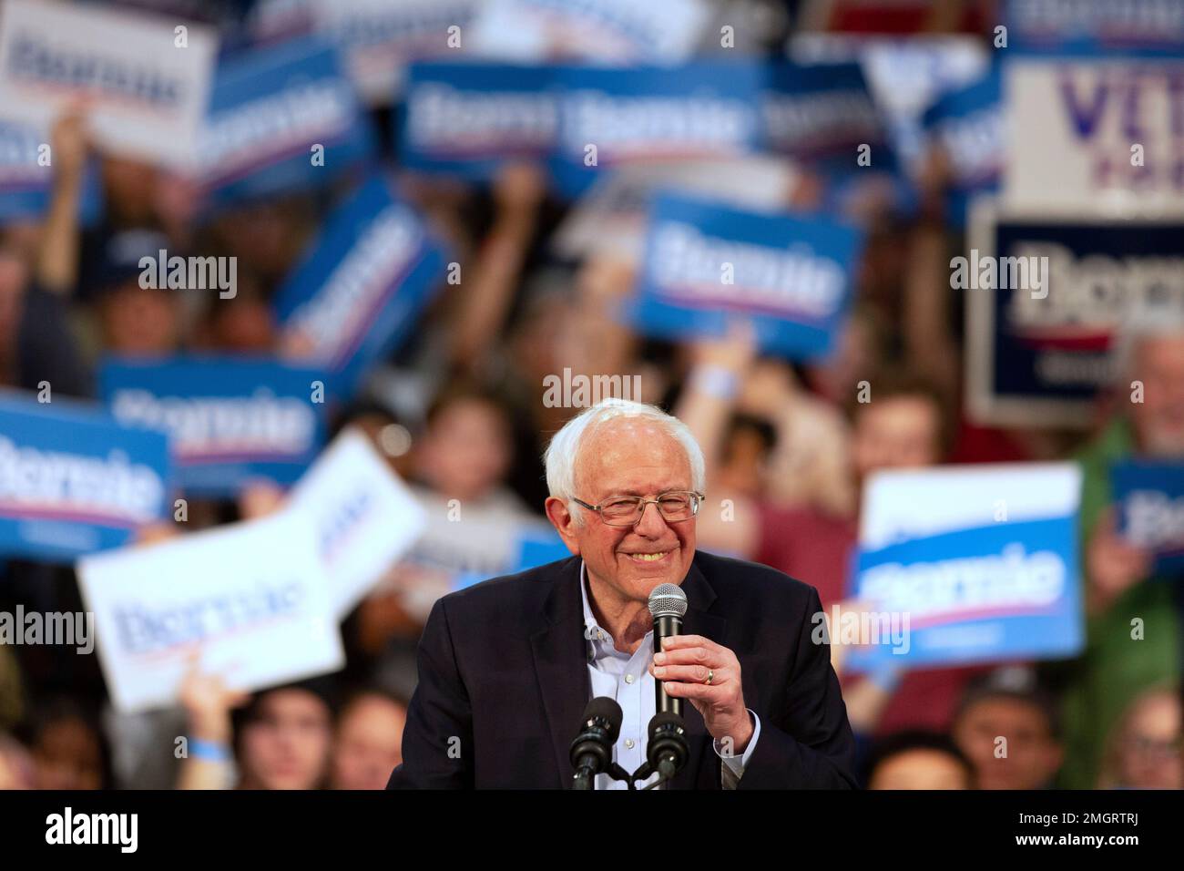 Democratic presidential candidate Sen. Bernie Sanders, I-Vt., speaks at ...