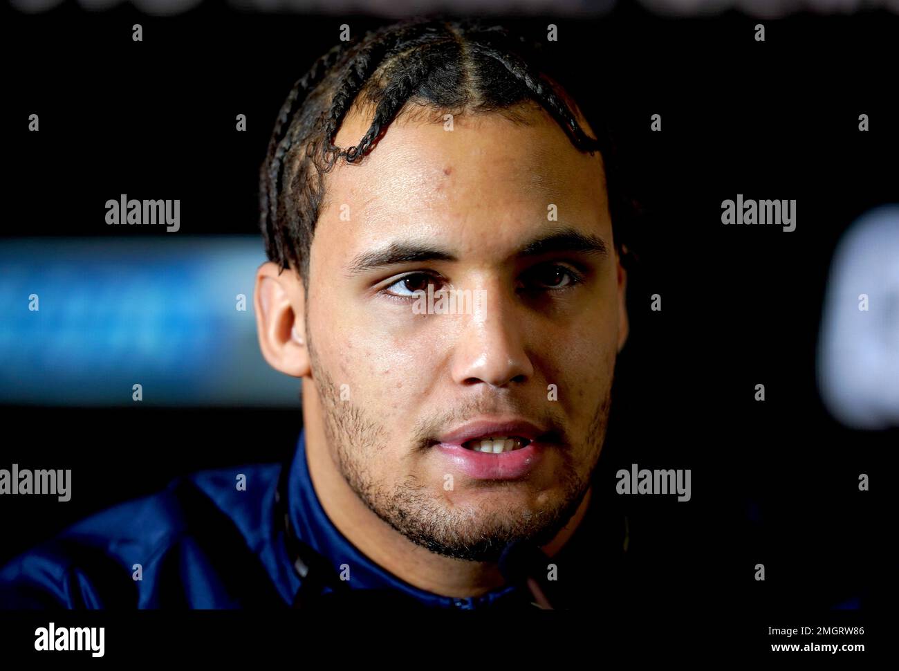 Moses Itauma during a press conference at Brent Civic Centre, London ...