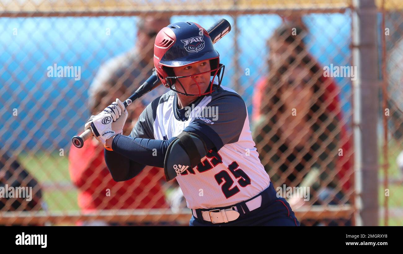 Florida Atlantic University infielder Myah Murray #25 during an NCAA ...