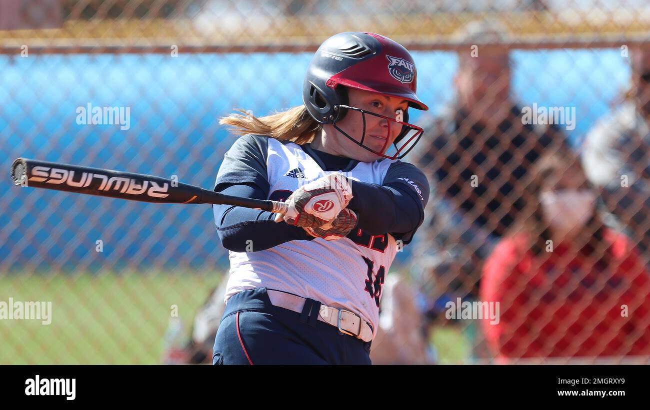 Florida Atlantic University outfielder Fayth Davis #16 during an NCAA ...