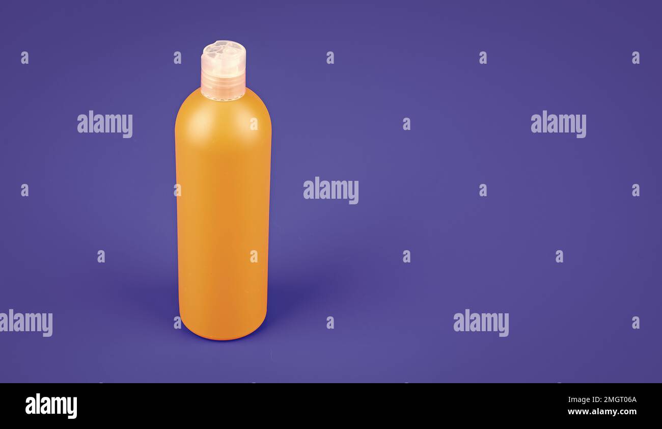 presenting cosmetic product. unbranded shampoo advertisement Stock ...