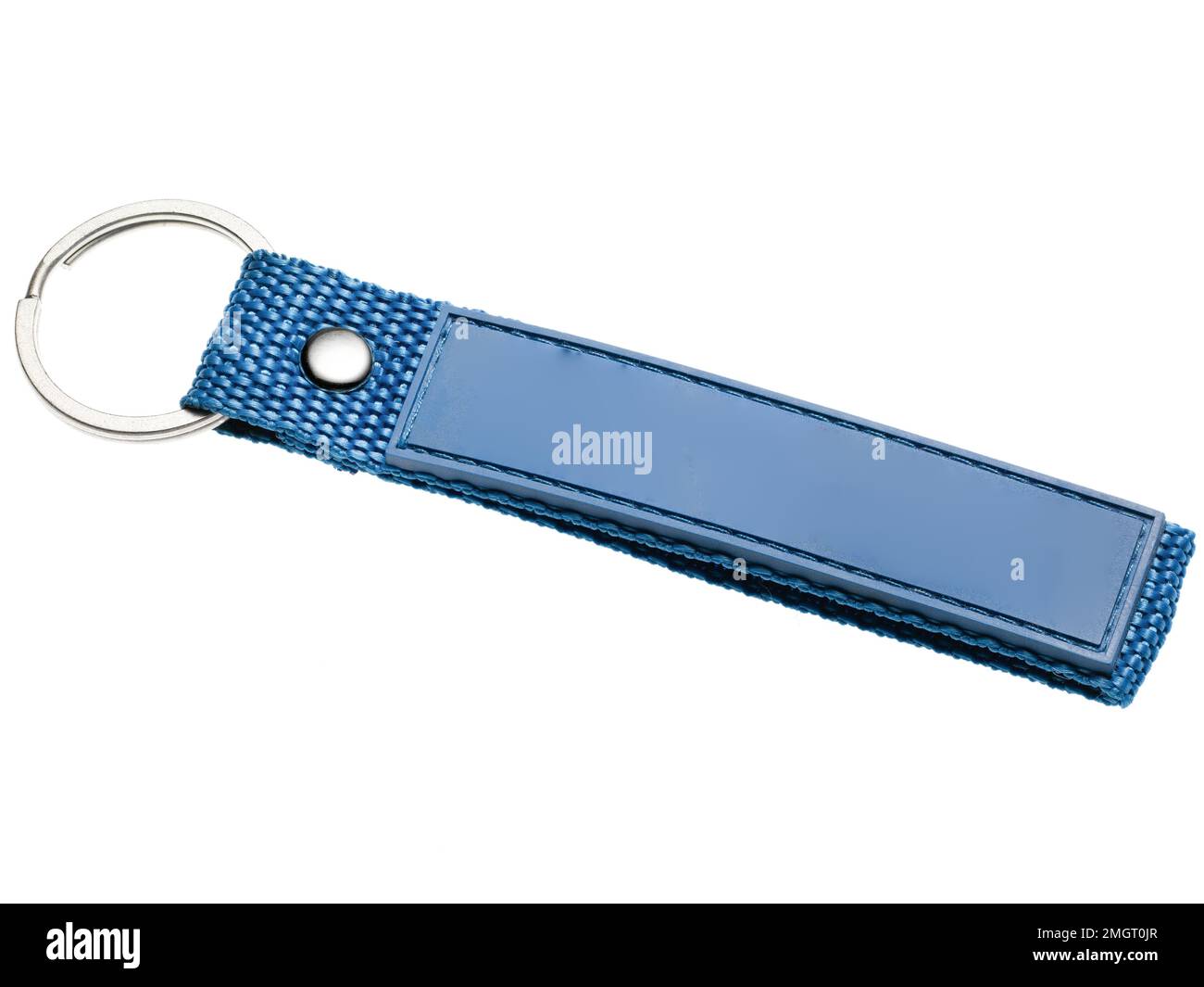 a blue keychain in fabric and imitation leather ready to receive mark ...