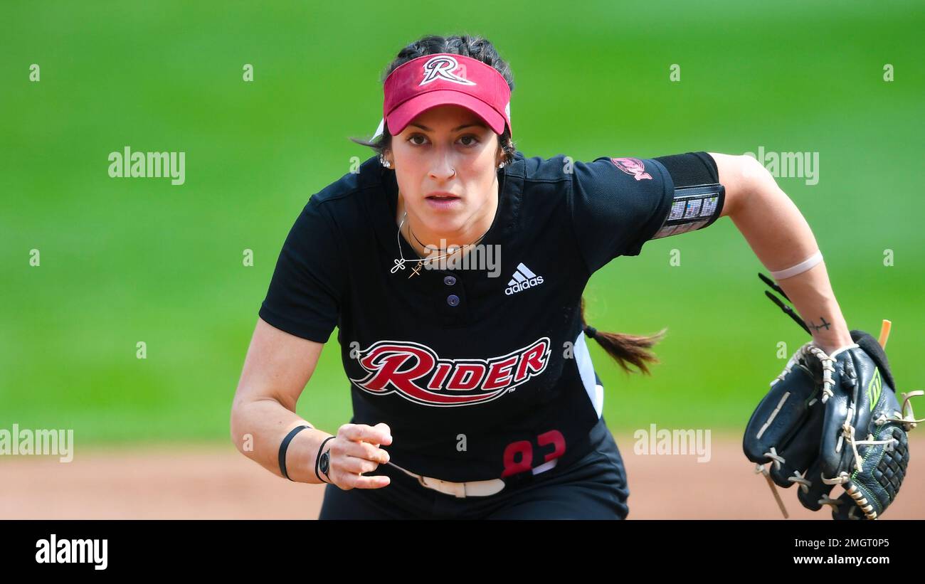 Rider player Melanie Wilkinson is shown during an NCAA softball game ...