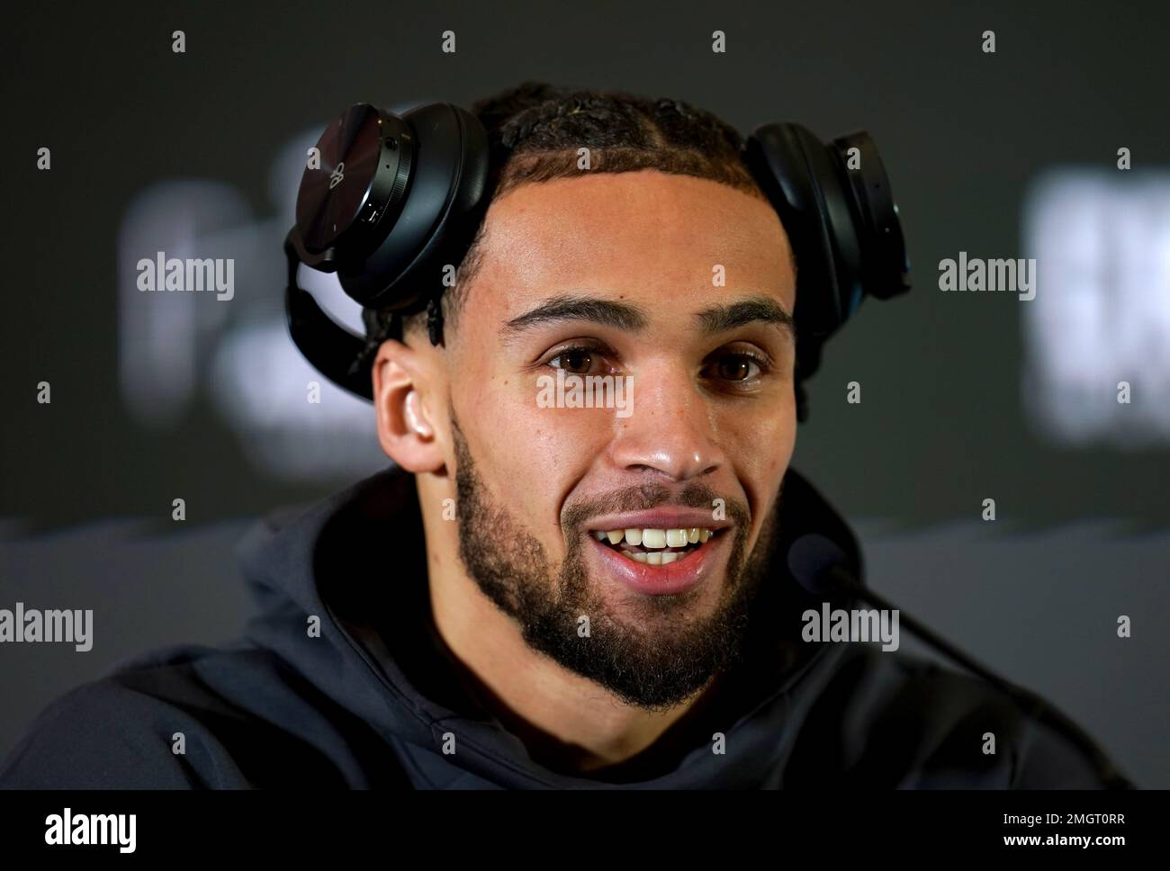 Karol Itauma during a press conference at Brent Civic Centre, London ...