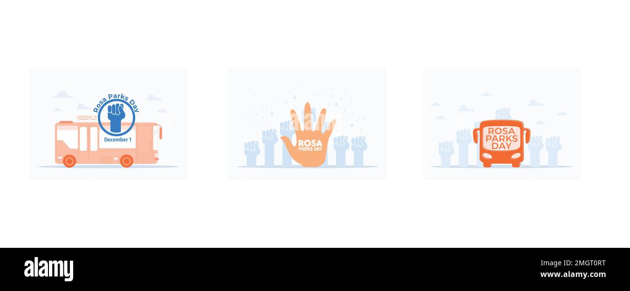 Montgomery bus boycott concept, Rosa Parks Day, Holiday concept, set ...