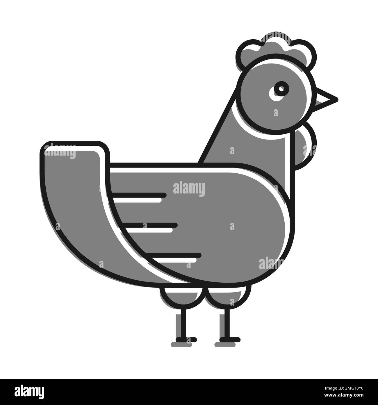 Linear filled with gray color icon. Home Chicken. Farm Bird Laying Eggs ...