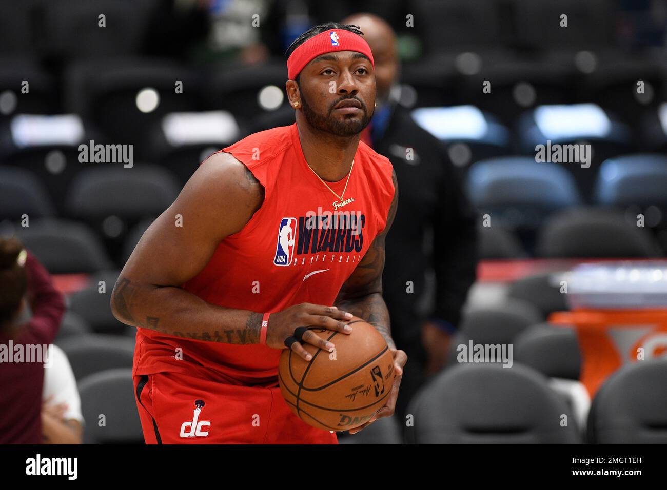 Washington Wizards guard John Wall works out prior to an NBA basketball ...