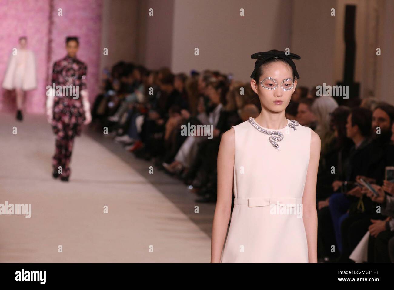 A model wears a creation for the Giambattista Valli fashion collection ...