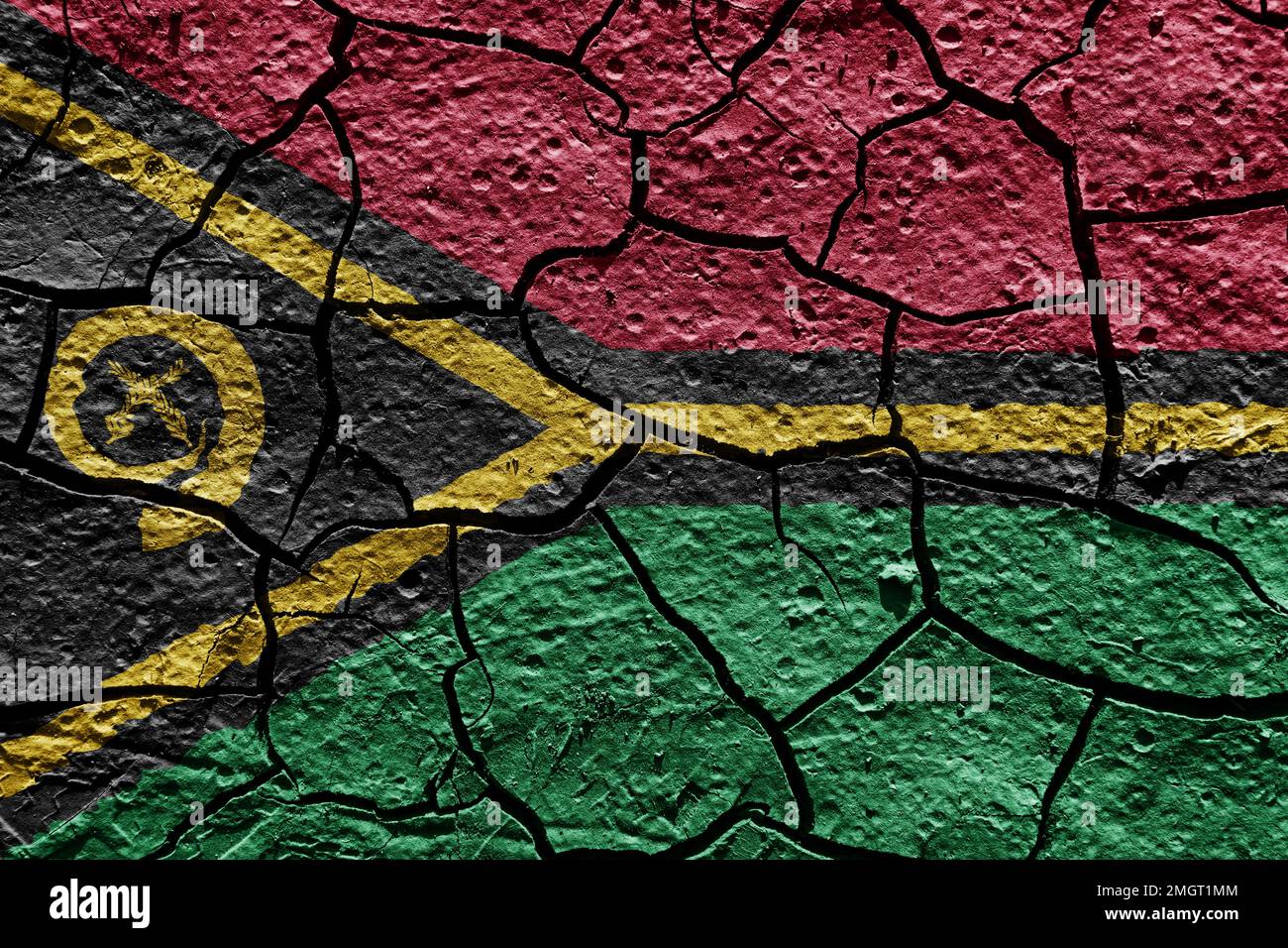 Vanuatu flag on a mud texture of dry crack on the ground Stock Photo ...