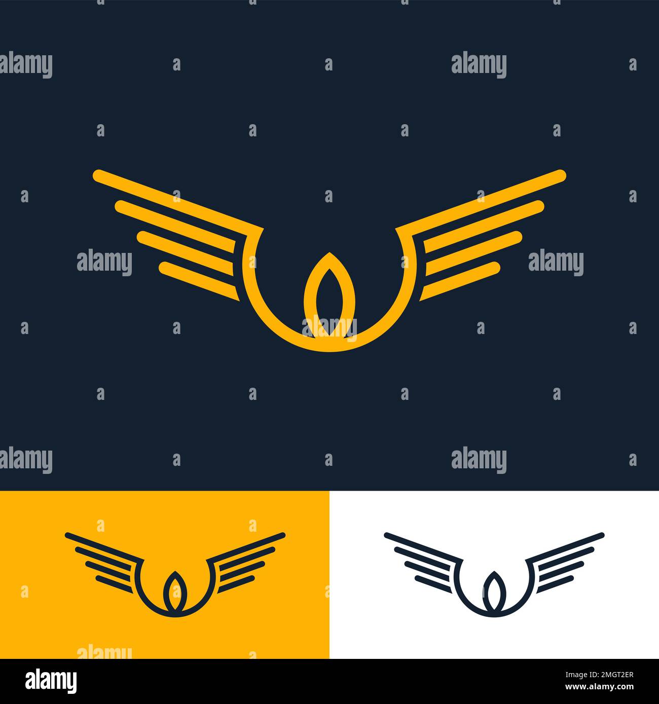 letter W shape logo template with abstract wings, logo with modern and ...