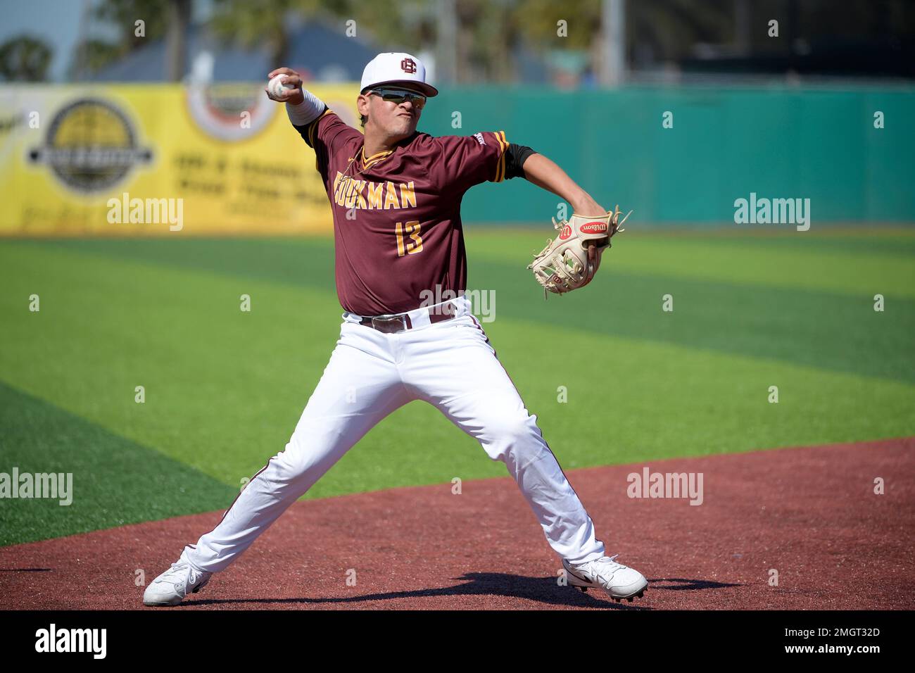 Bethune Cookman's Elian Roman (13) throws to first base after fielding ...
