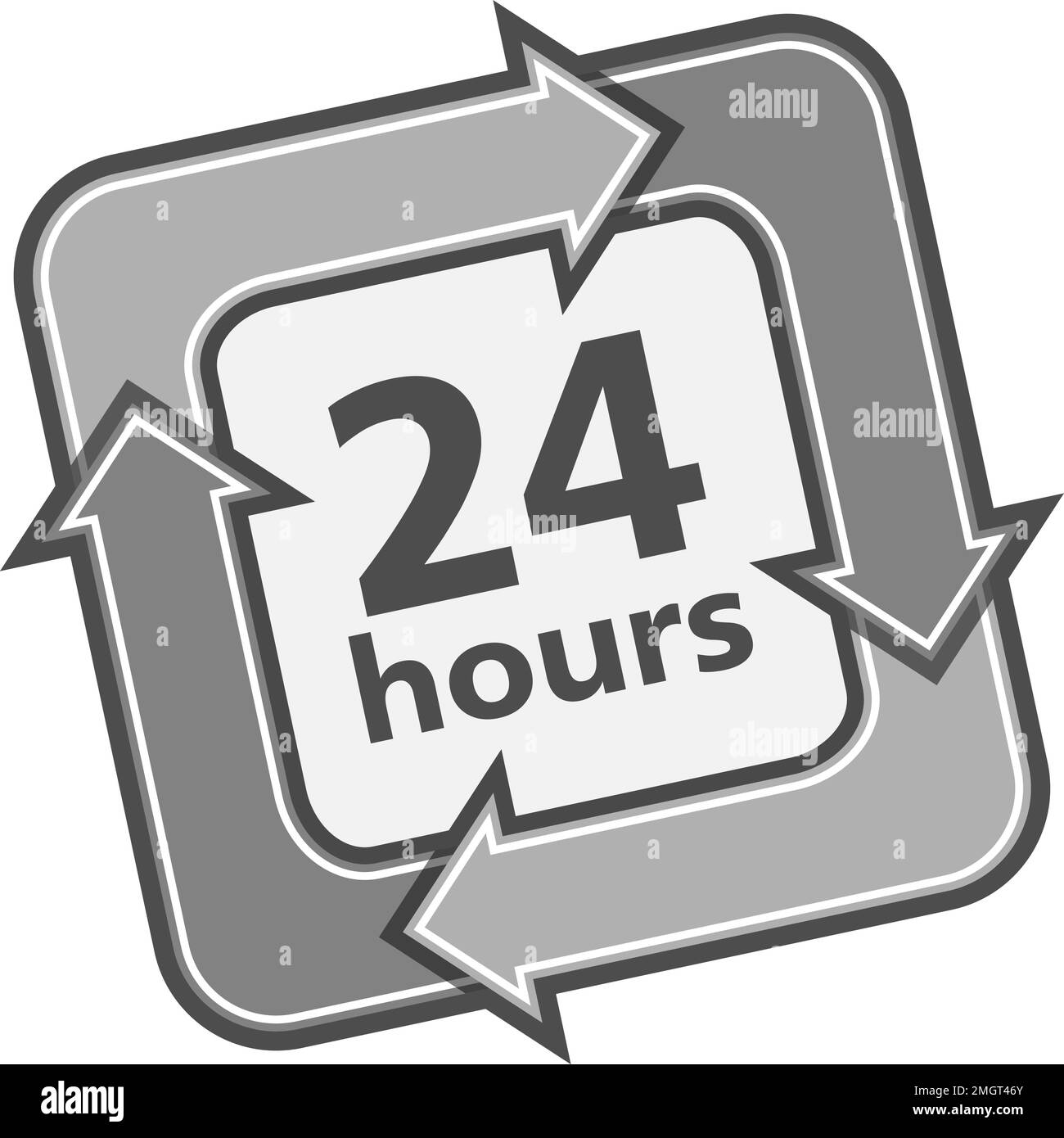 24 Hours Badge, vector eps10 illustration Stock Vector Image & Art - Alamy