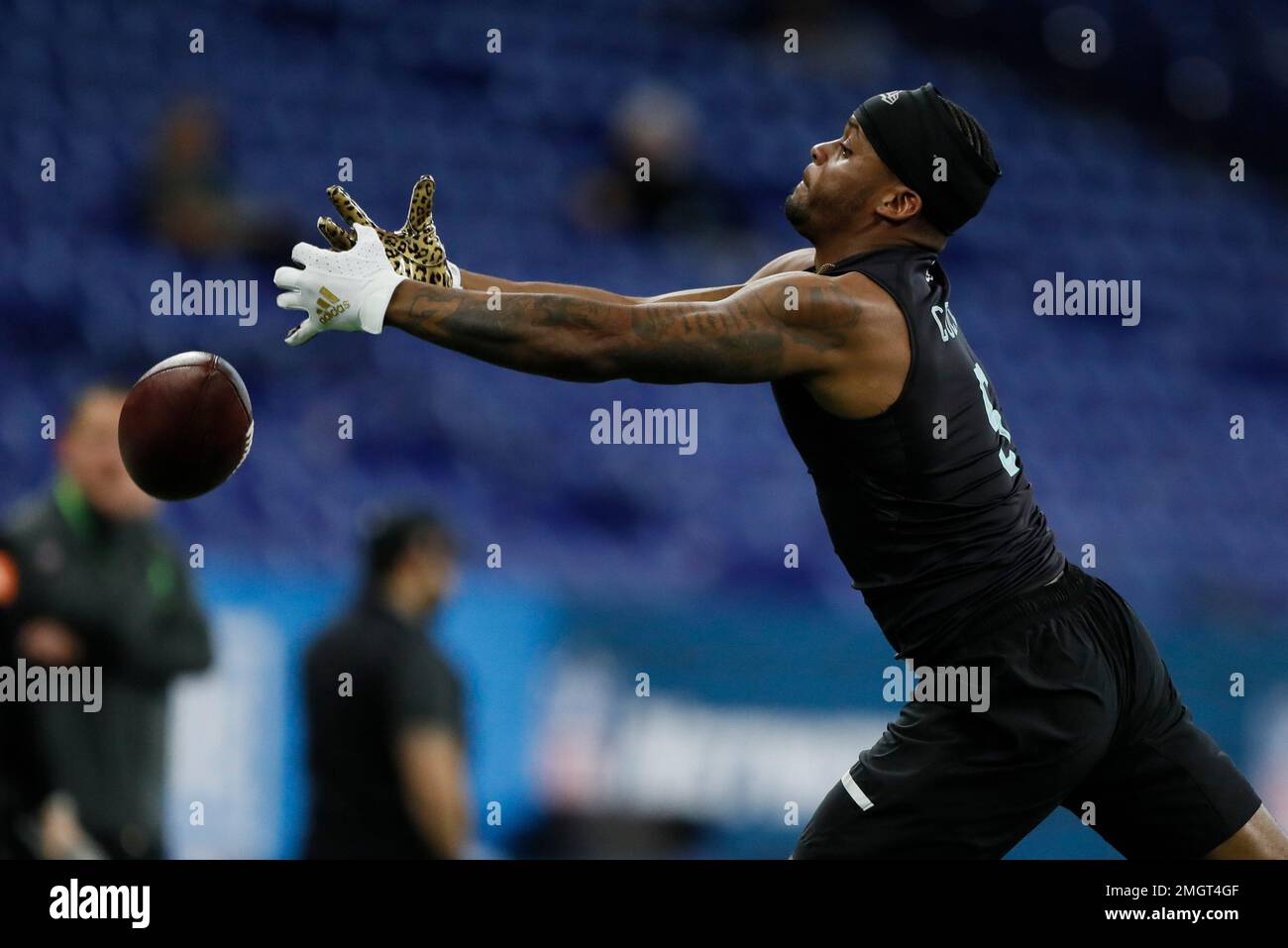 Mississippi State defensive back Brian Cole II runs a drill at the NFL ...