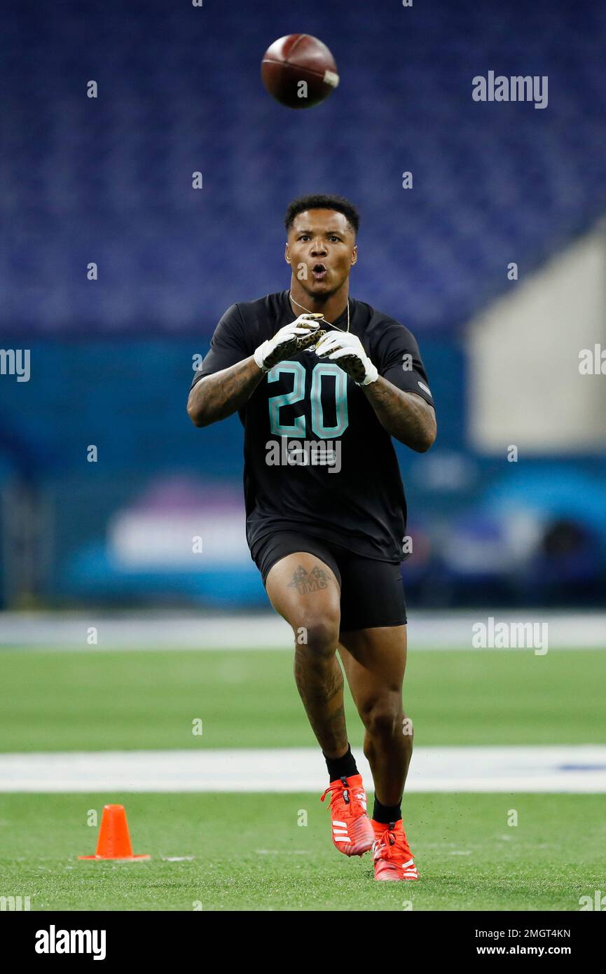 Nebraska defensive back Lamar Jackson runs a drill at the NFL football ...