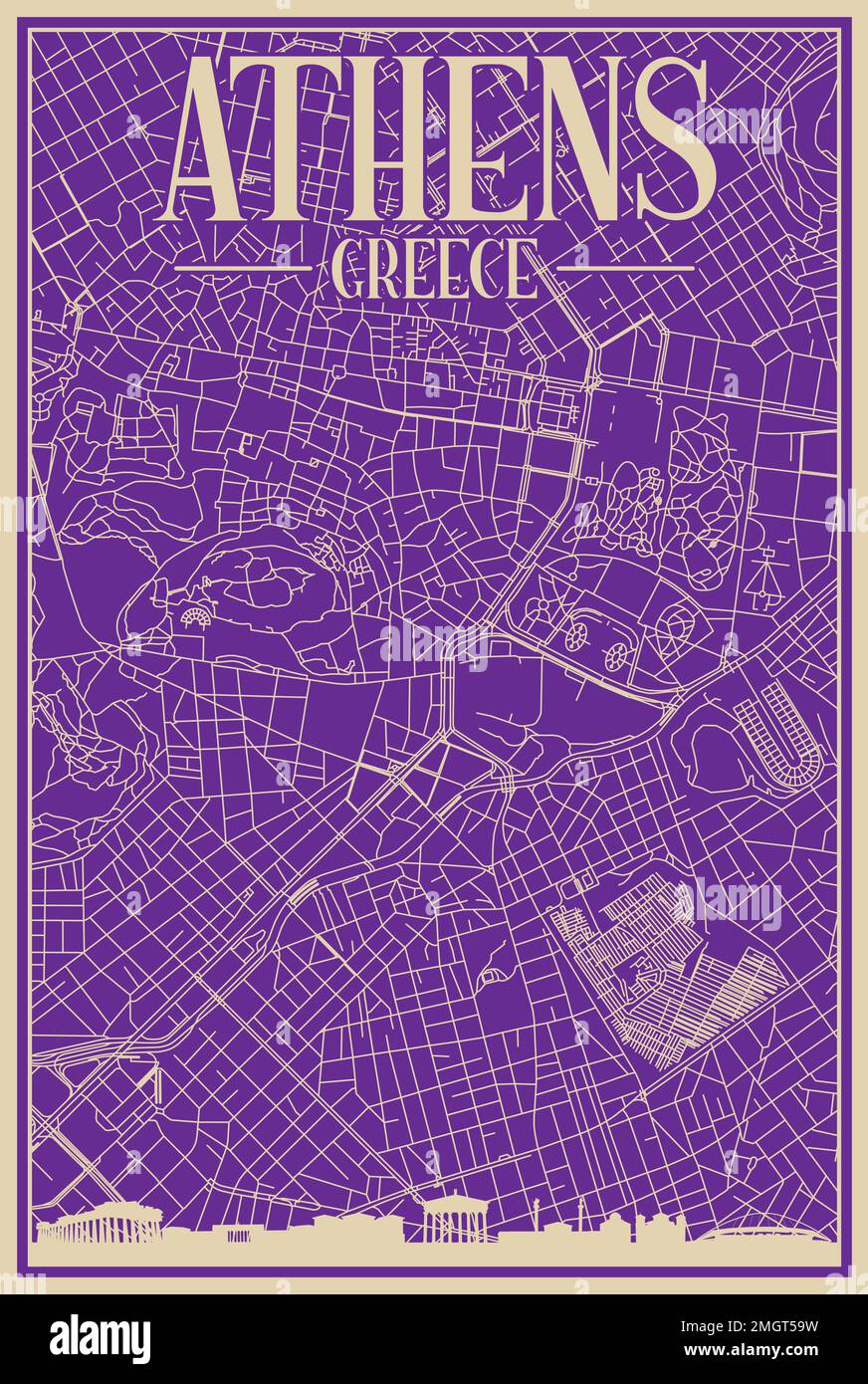 Athens poster retro Stock Vector Images - Alamy