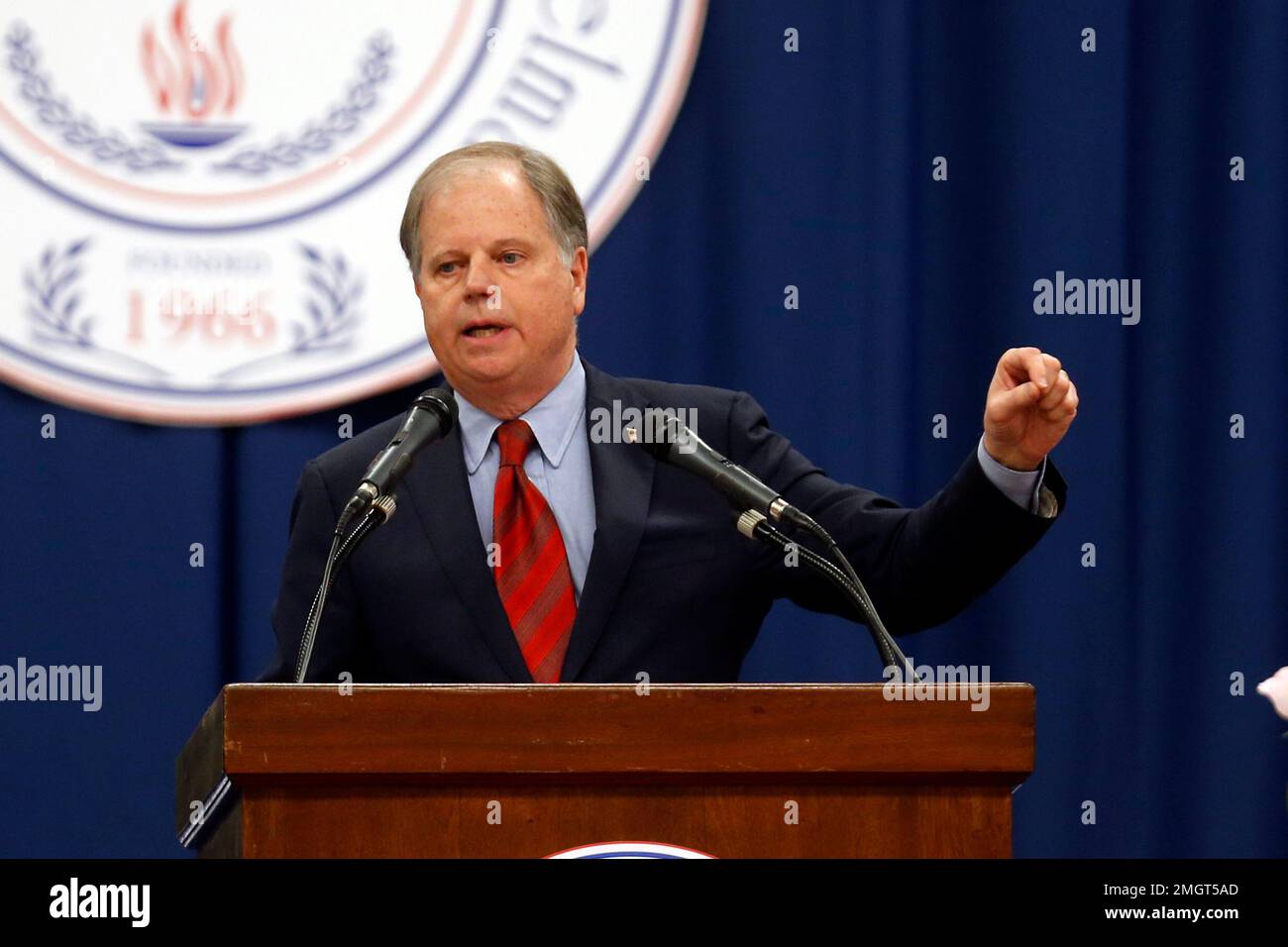 Sen Doug Jones speaks at the unity breakfast Sunday, March 1, 2020, in ...