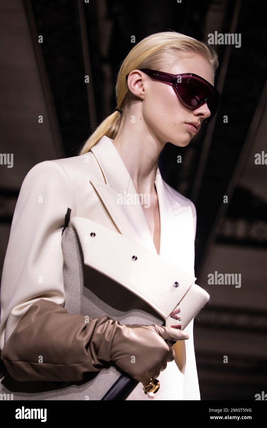 A model wears a creation for the Givenchy fashion collection during ...