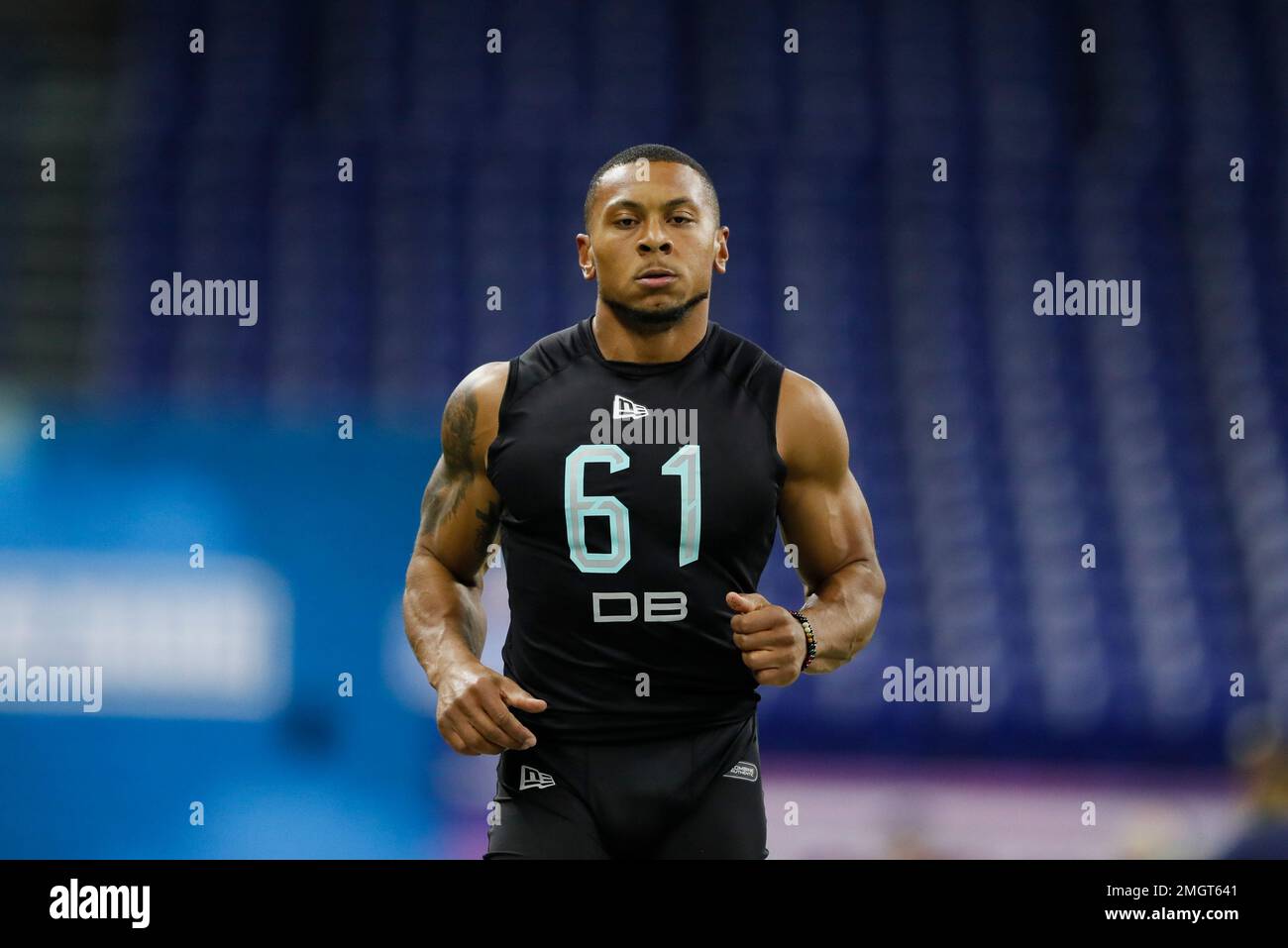 Minnesota defensive back Antoine Winfield Jr. runs the 40-yard dash at ...