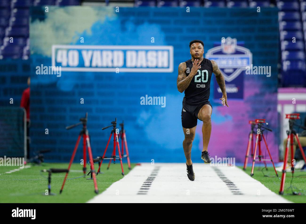 Nebraska defensive back Lamar Jackson runs the 40-yard dash at the NFL ...