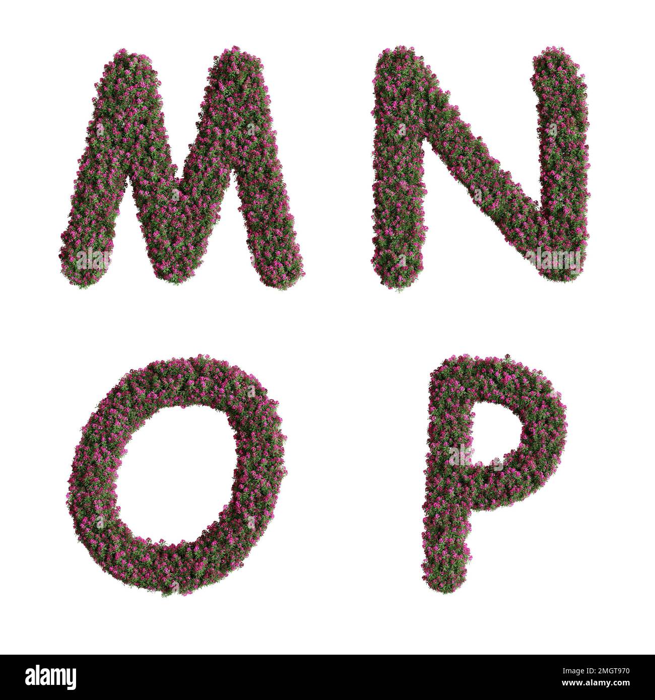 Spring alphabet with flowers letters m hi-res stock photography and ...