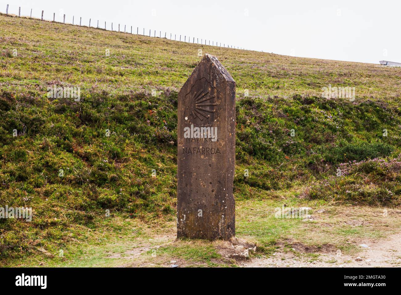 Pilgrimage Way Marking Stone Post with Scallop Shell Symbol in the ...