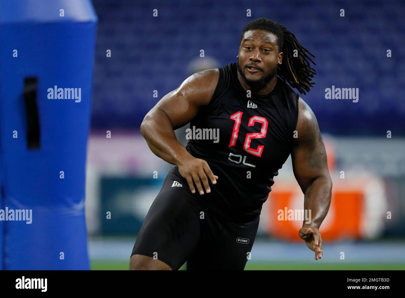 Ohio State defensive lineman Davon Hamilton runs a drill at the NFL ...