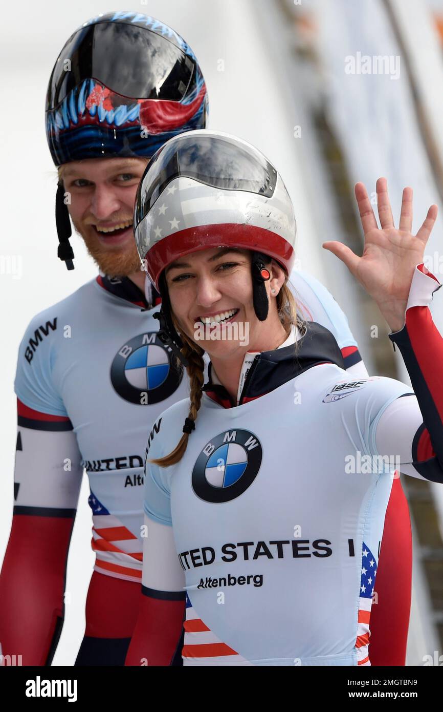 Kendall Wesenberg and Austin Florian of the United States celebrate at ...