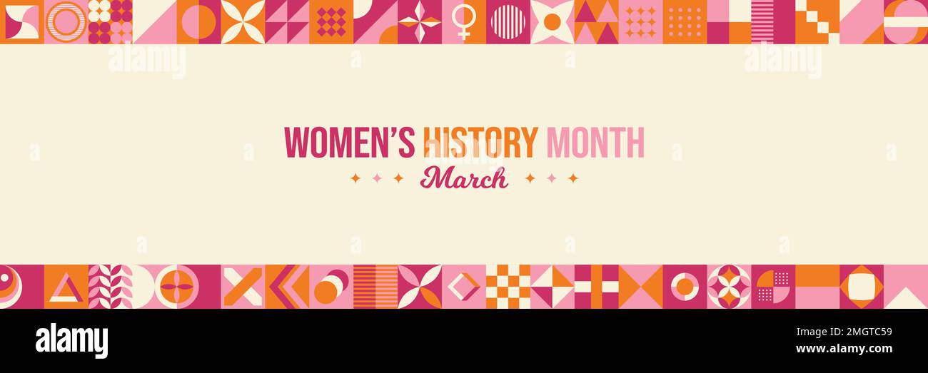 Women History Month Neo Geometric Pattern Background Womens History