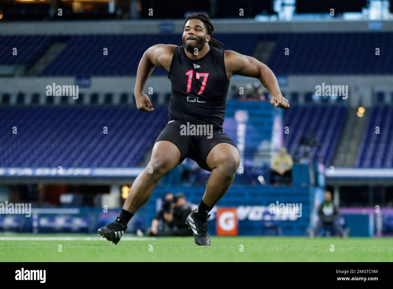 North Carolina State defensive lineman Larrell Murchison runs a drill ...