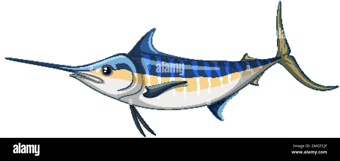 Atlantic blue marlin on white background illustration Stock Vector ...