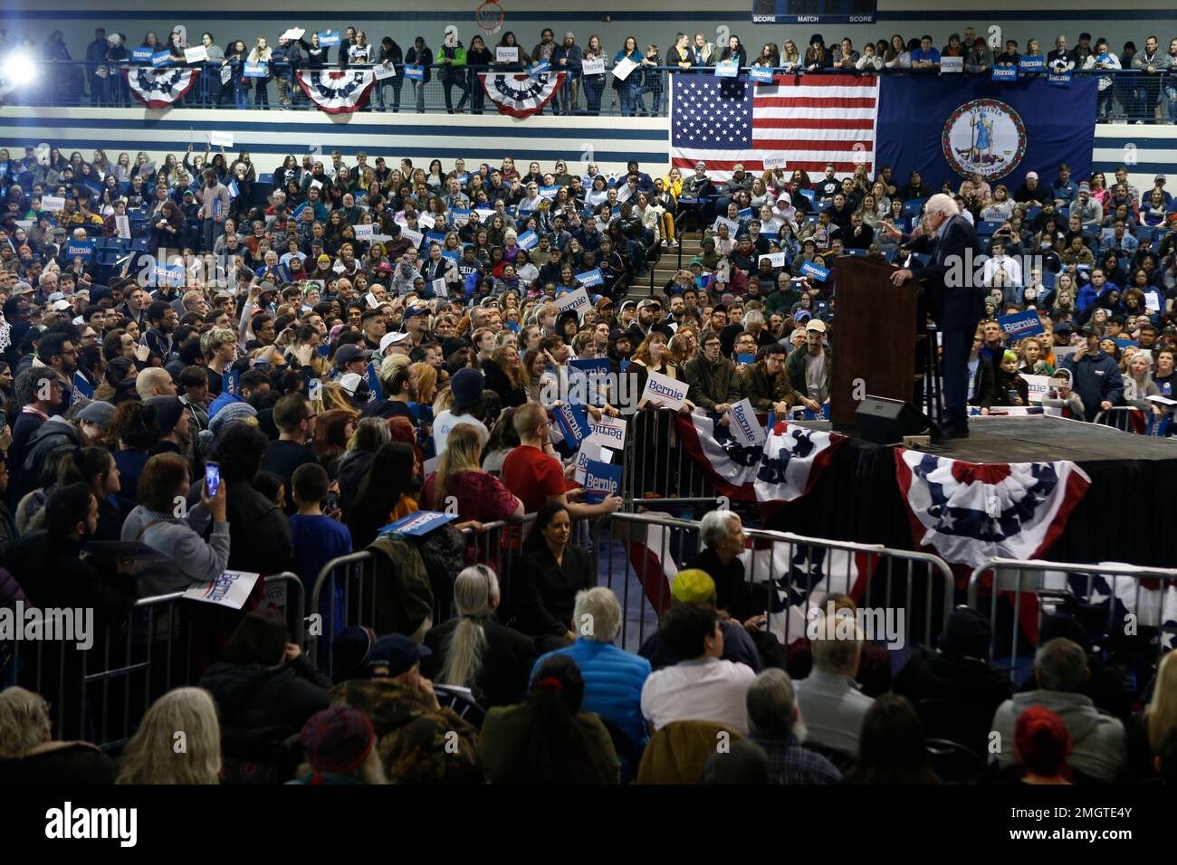 Democratic presidential candidate Sen. Bernie Sanders, I-Vt., gestures ...