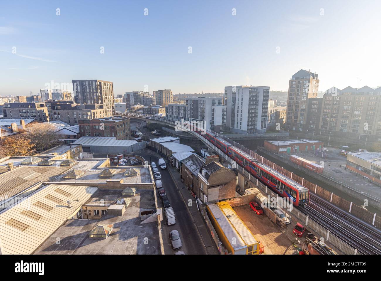 Aerial view train driving on hi-res stock photography and images - Alamy