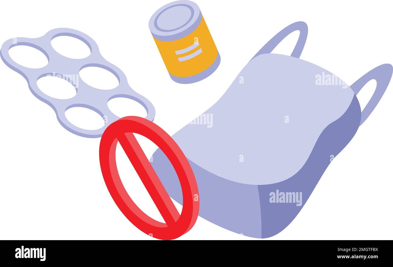 Plastic garbage icon isometric vector. Waste trash. Water recycle Stock ...