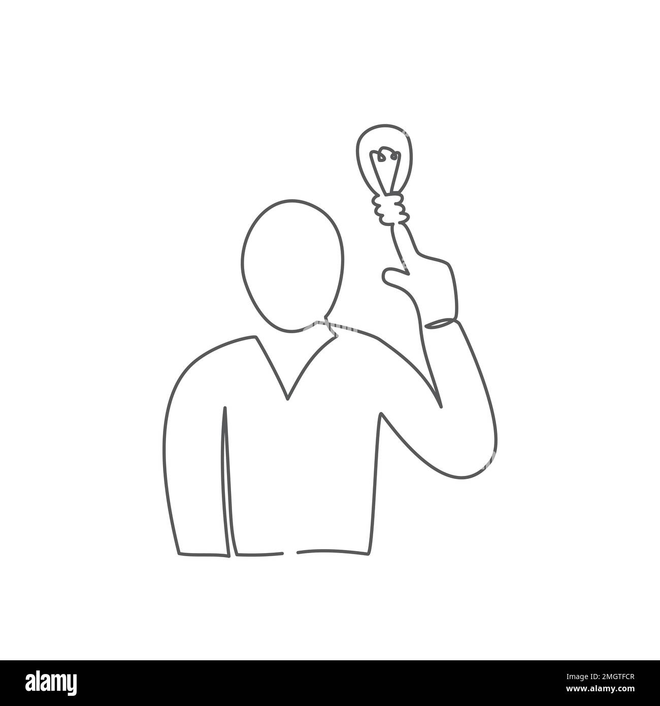 Idea concept One line drawing on white background Stock Vector Image ...