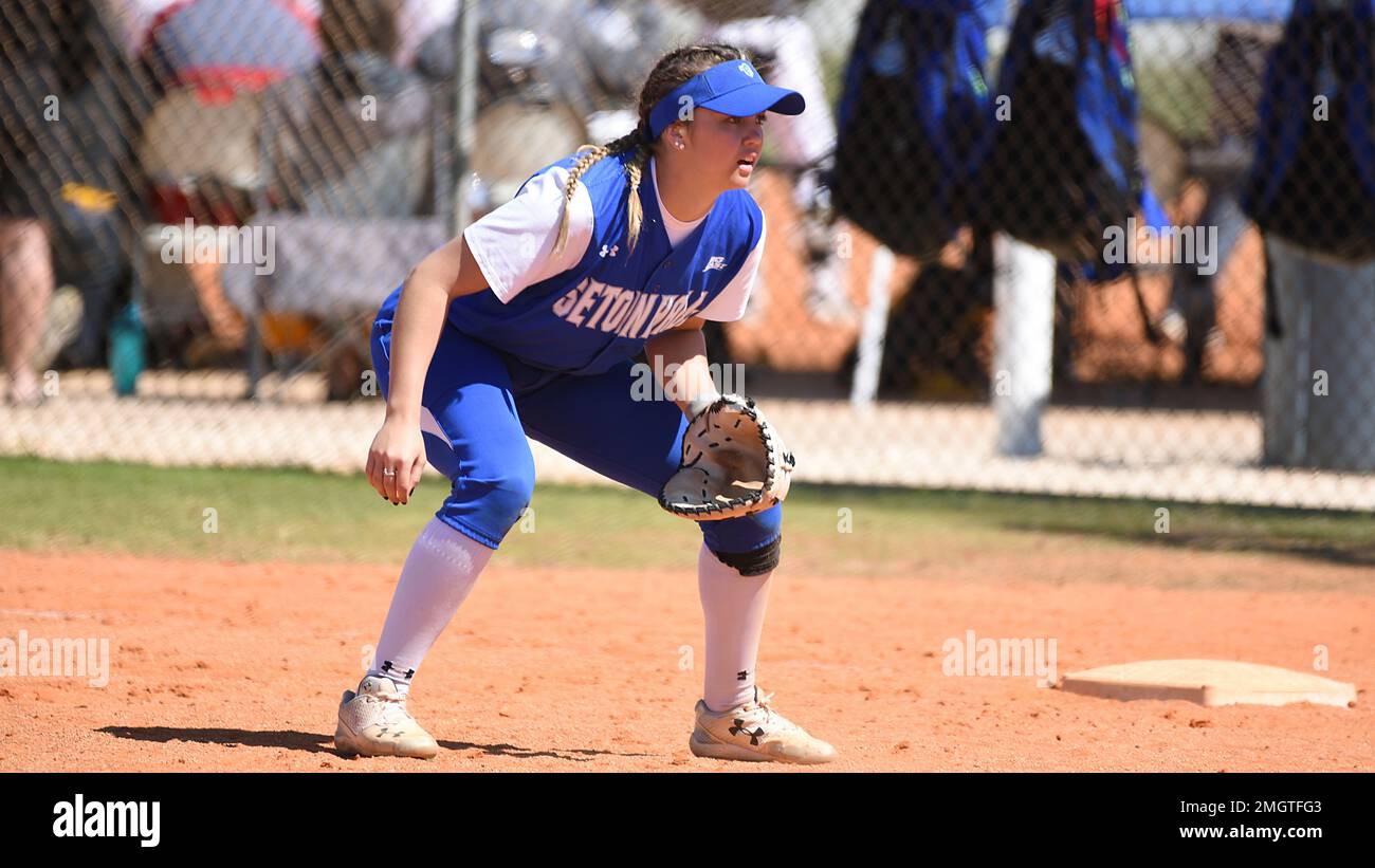 Seton Hall's first baseman Baylee Allender is ready for action during ...