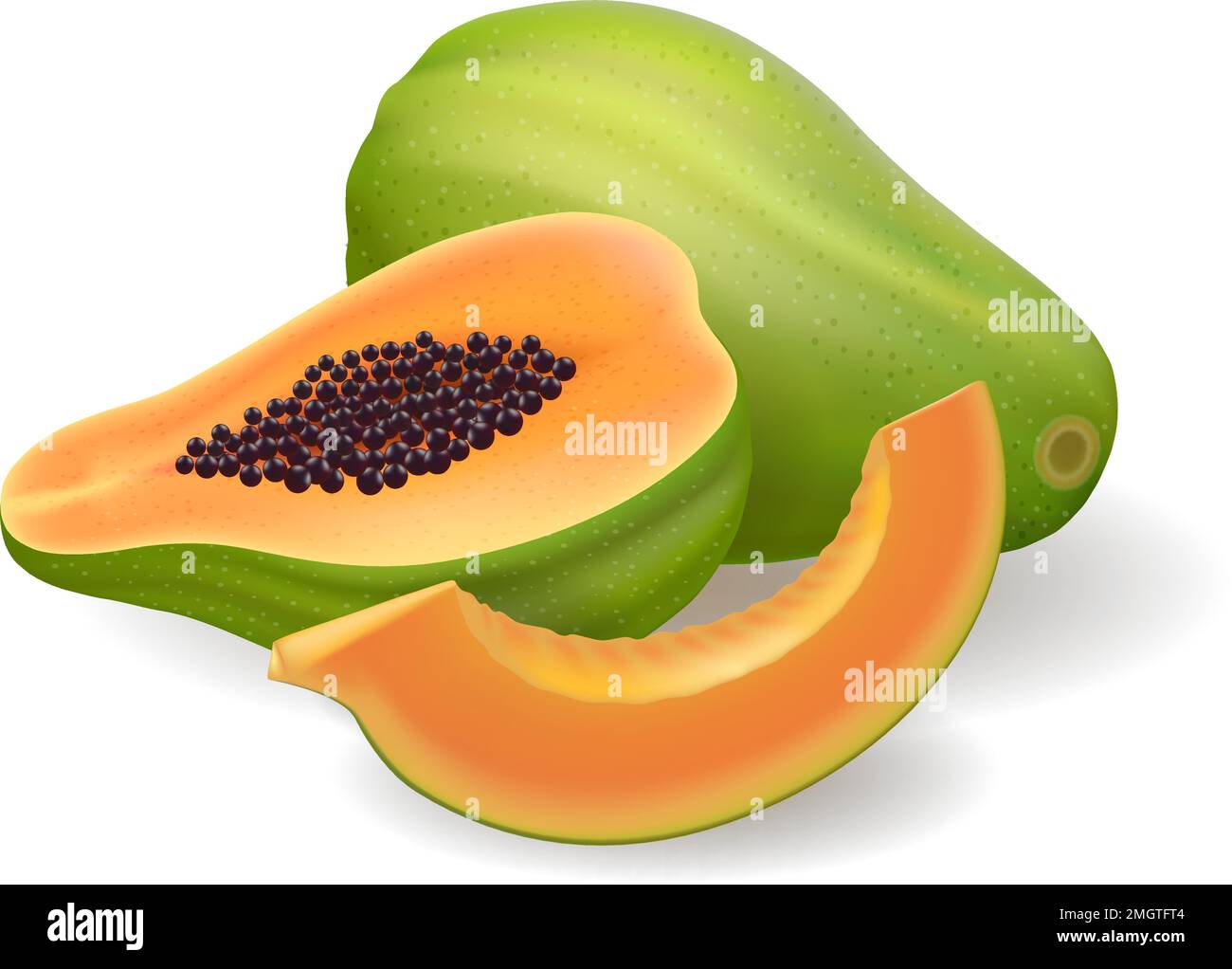 Cutting papaya illustration Stock Vector Image & Art - Alamy