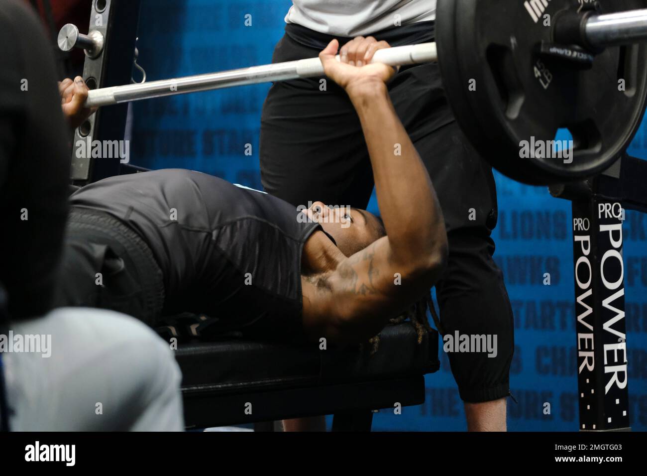 Tulsa defensive back Reggie Robinson II does he bench press at the NFL ...