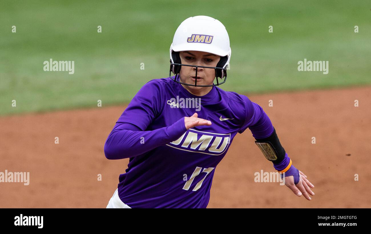 James Madison's Kate Gordon (17) runs the bases during an NCAA softball ...