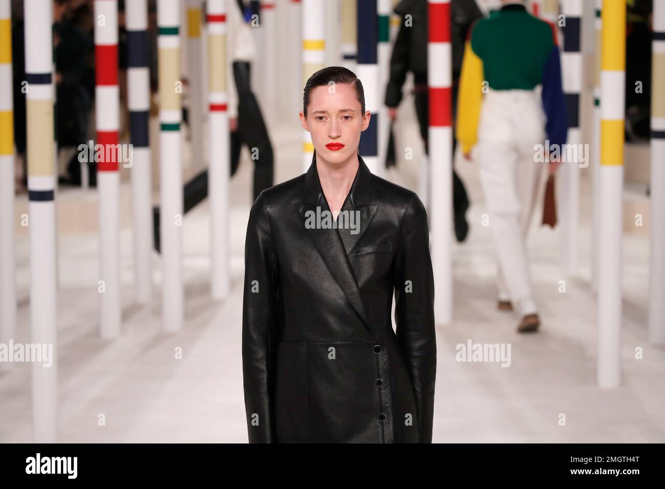 A model wears a creation for the Hermes fashion collection during Women ...