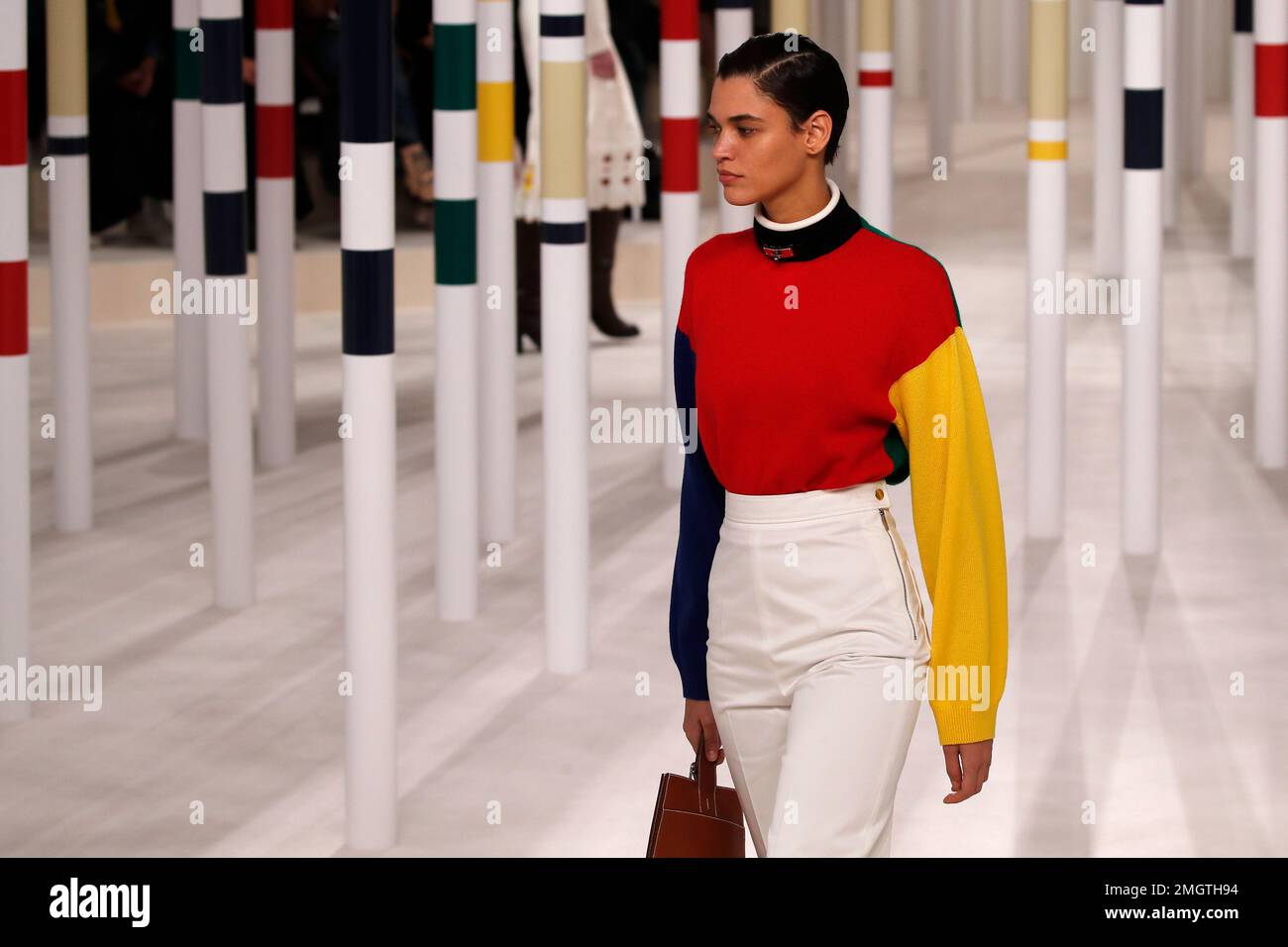 A model wears a creation for the Hermes fashion collection during Women ...