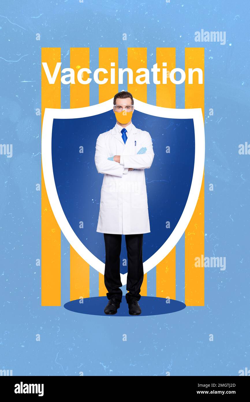 Photo artwork minimal collage picture of smart clever confident medic ...