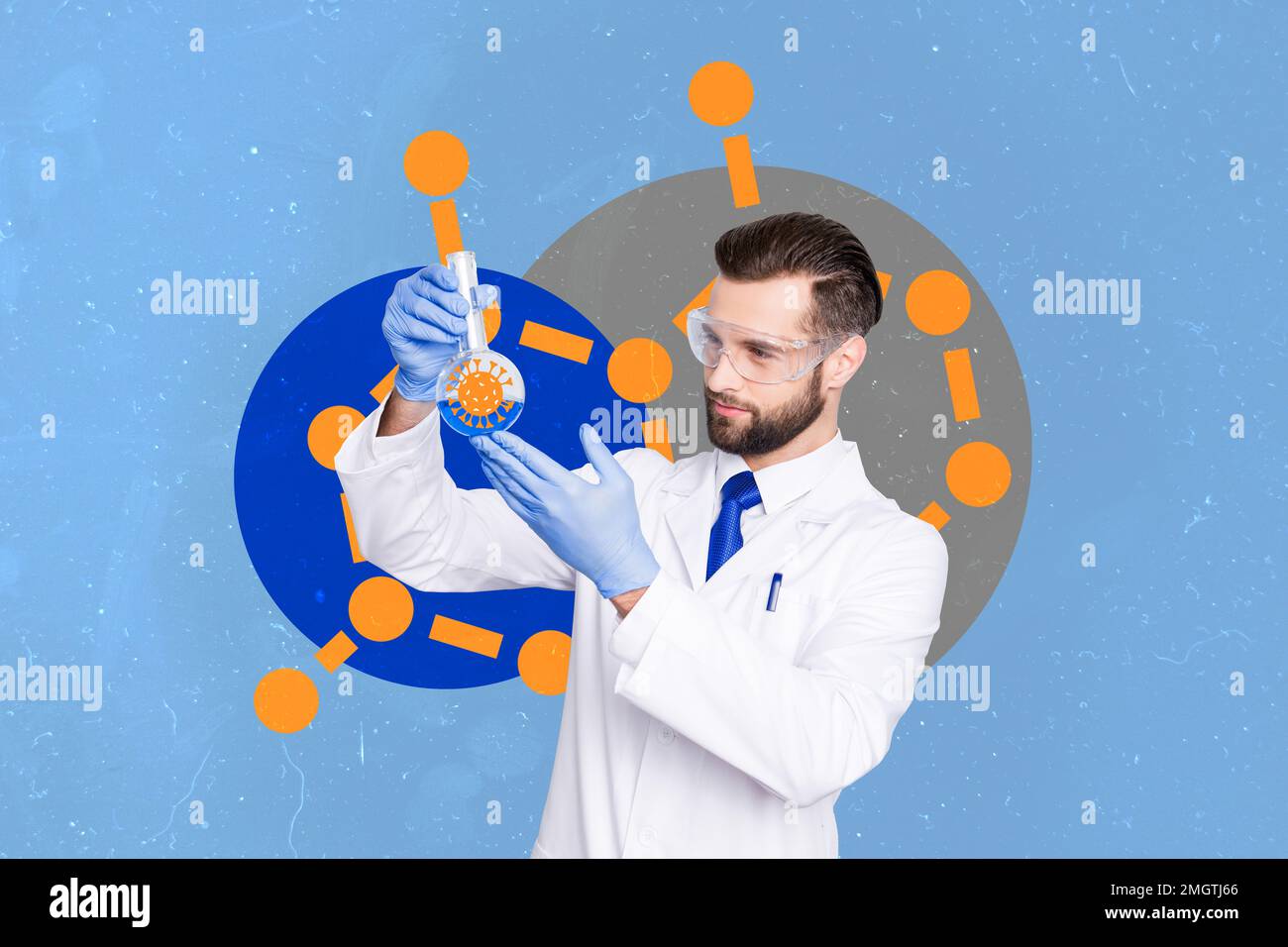 Exclusive magazine picture sketch collage image of confident serious ...